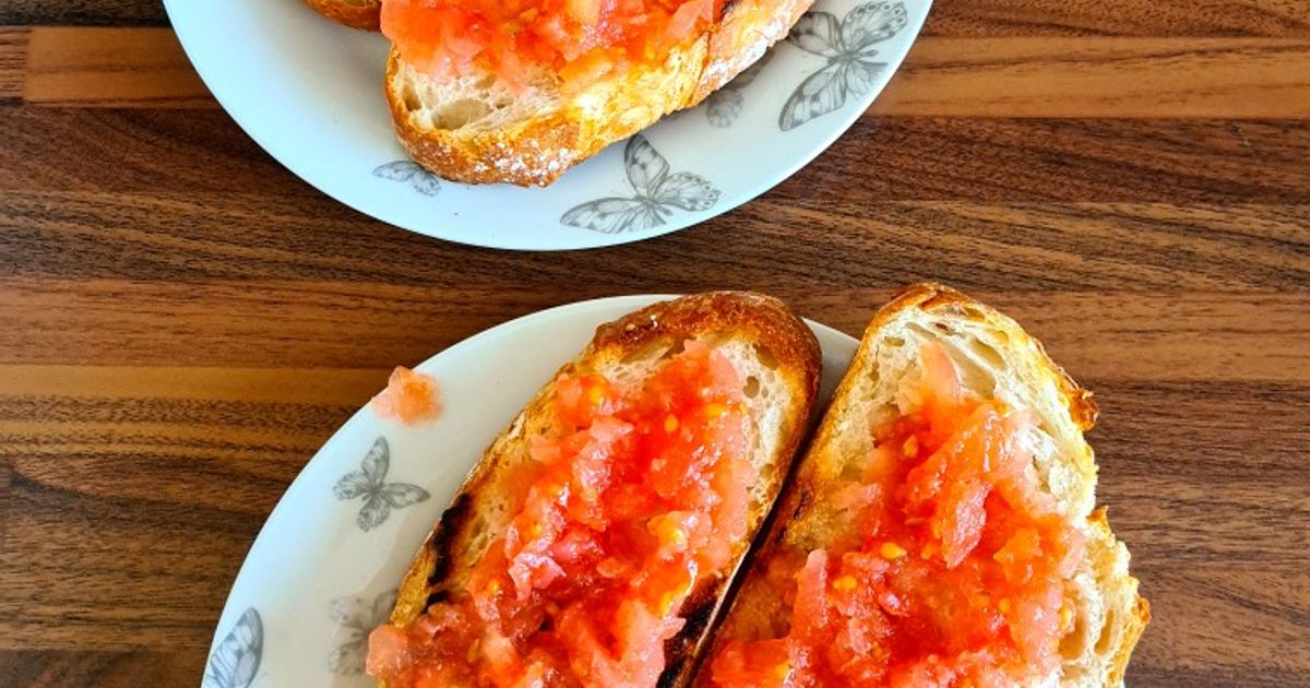 Pan Con Tomate A Mi Manera🍞🍅 Receta de Tania LM