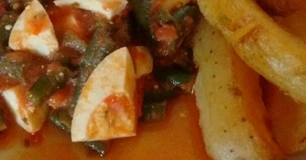 Chauchas En Salsa De Tomate Con Huevos Y Papas Doradas Receta de MARALA🍀🍀