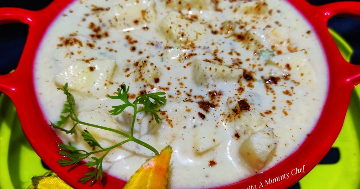 Apple And Boiled Potato Raita Recipe by Susmita Patnaik - Cookpad