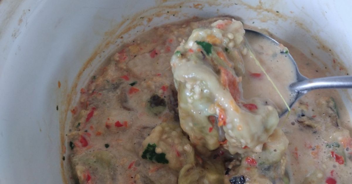 Resep Penyek Terong Bakar Santan Pedas oleh myra amaleea - Cookpad