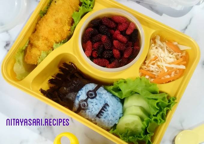 Resep Bento Box: Chicken Gordon Blue with Minion Monster Purple oleh 🔪 ...