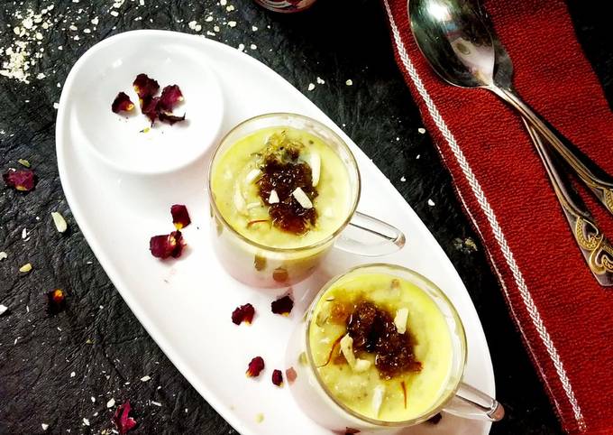 Gulkand oats kheer Recipe by Divya Konduri - Cookpad