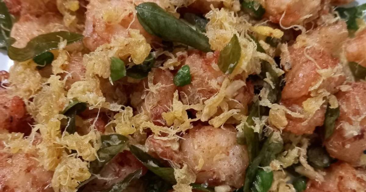 Resep Butter prawn with egg floss oleh Juliana Liang- Liang - Cookpad