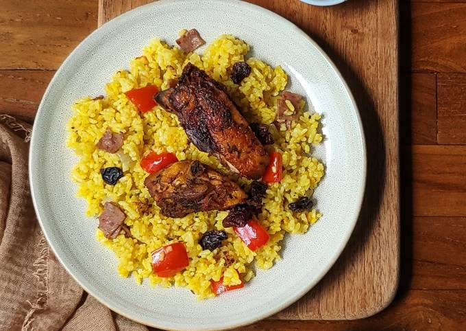 Resep Nasi Ayam 'Panggang' Rice Cooker (Cajun Chicken Rice) oleh ricke ...