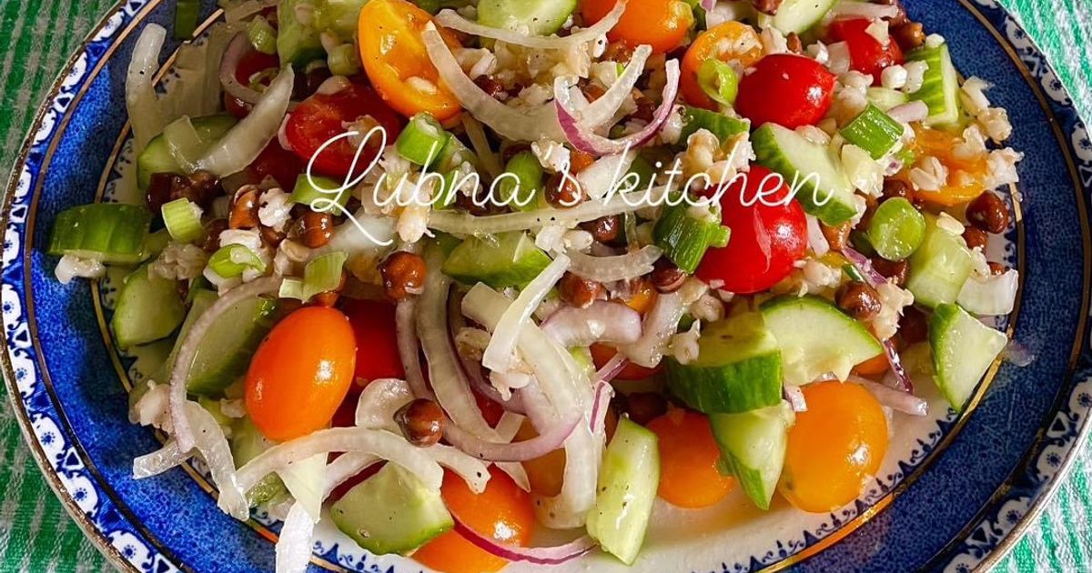 Heirloom Tomato And Pearl Barley Salad: Recipe by Lubna’s Kitchen - Cookpad