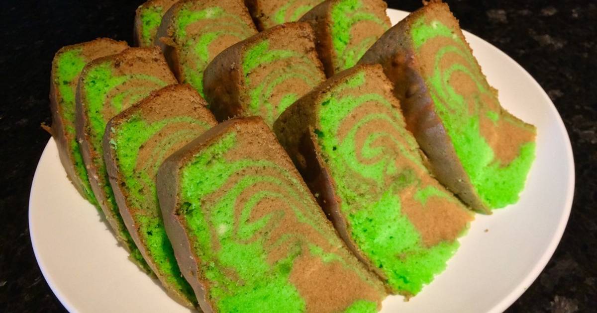 Resep Pandan mocha marble cake oleh Erin Bee - Cookpad