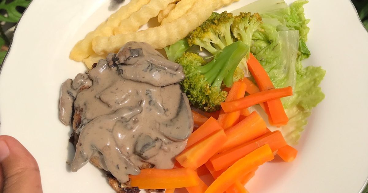 Resep Bloody Horn Burn And General Orc Hamburger Steak (With Mushroom ...