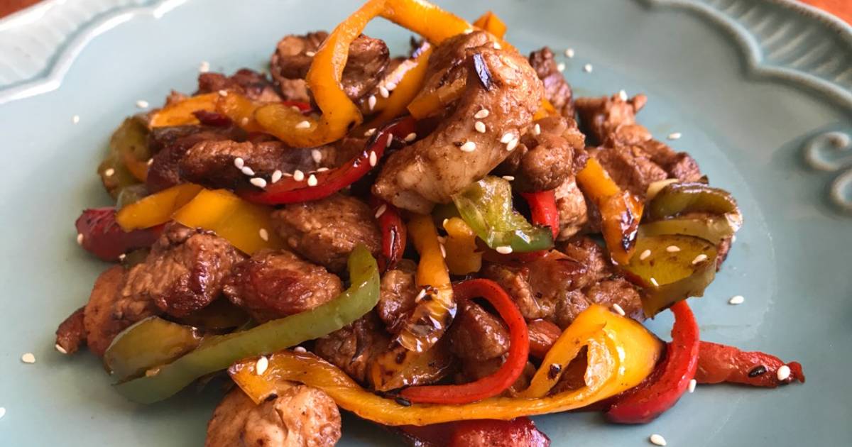 Cerdo salteado Receta de Vianca Scalia Alchao- Cookpad