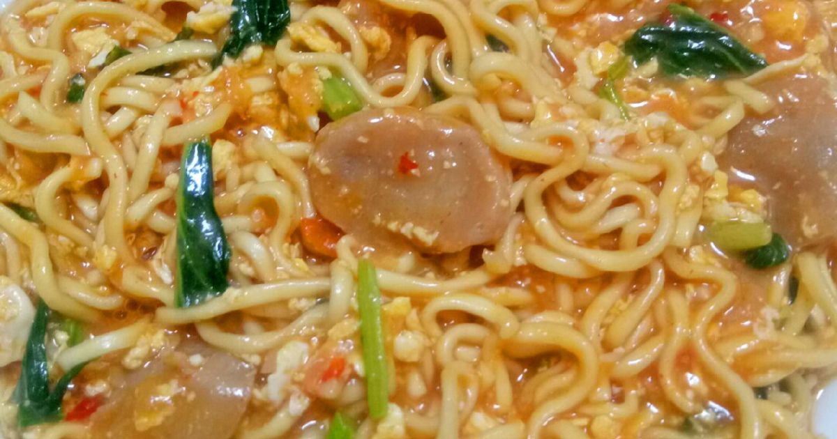 Resep mie rebus no instant rumahan enak dan mudah - Cookpad