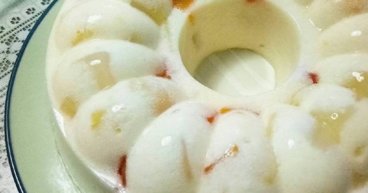 Resep Puding Busa Buah Cocktail oleh Natnath_h - Cookpad