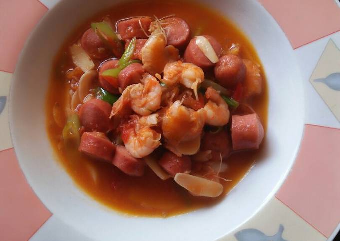 Resep Udang sosis saos mentega oleh ResepBunDhaPitaloka - Cookpad