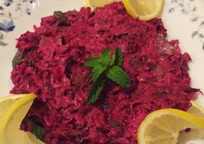 طريقة عمل سلطة شمندر (بنجر) بالنعناع على اصولها بطريقة سهلة وسريعة من ...