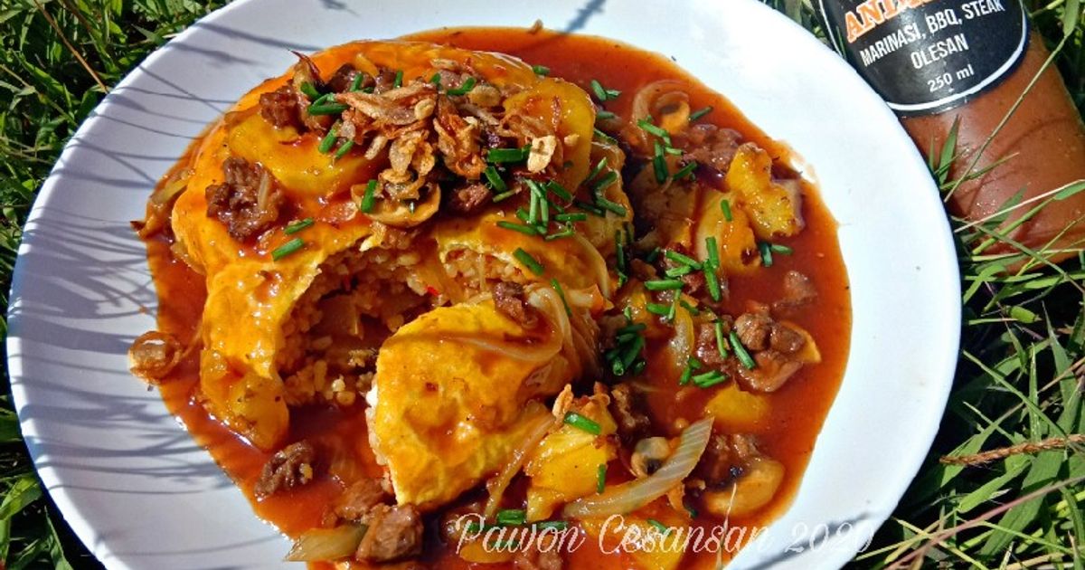 Resep nasi ayam saos lava rumahan enak dan mudah - Cookpad