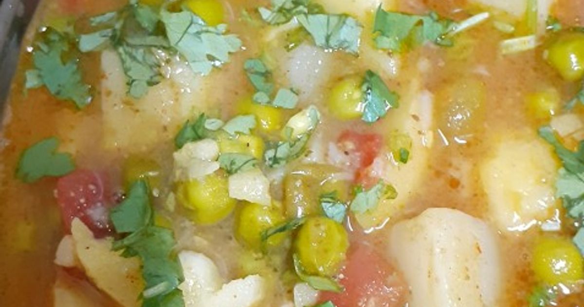 Aloo Matar Subji | Potato Green Peas Vegetable Recipe by Bina Samir ...