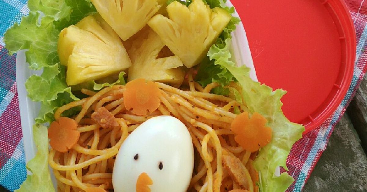 Resep Bento Spagetti Goreng Wortel oleh Putri - Cookpad