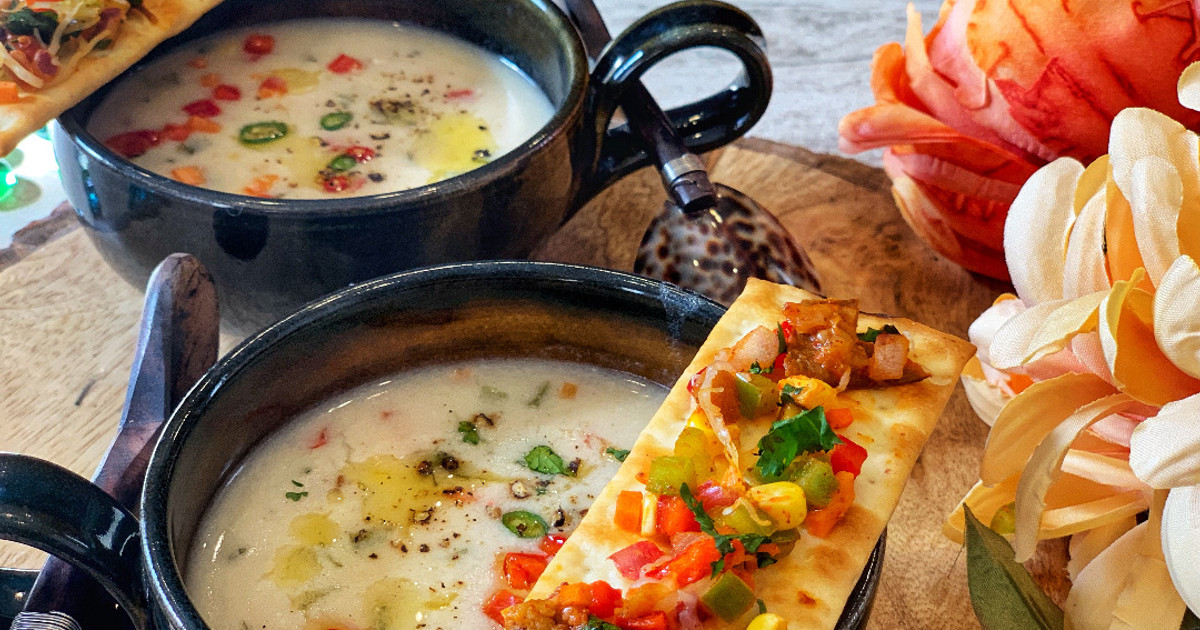 Healthy Millet Soup With Achari Flatbread Crackers – Bajre Ka Raab ...