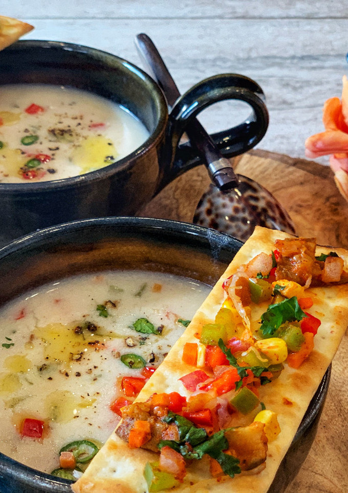 Healthy Millet Soup With Achari Flatbread Crackers – Bajre Ka Raab ...