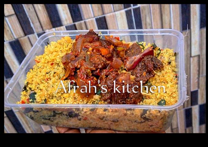 Pepper meat da dambun shinkafa girki daga Afrah - Cookpad