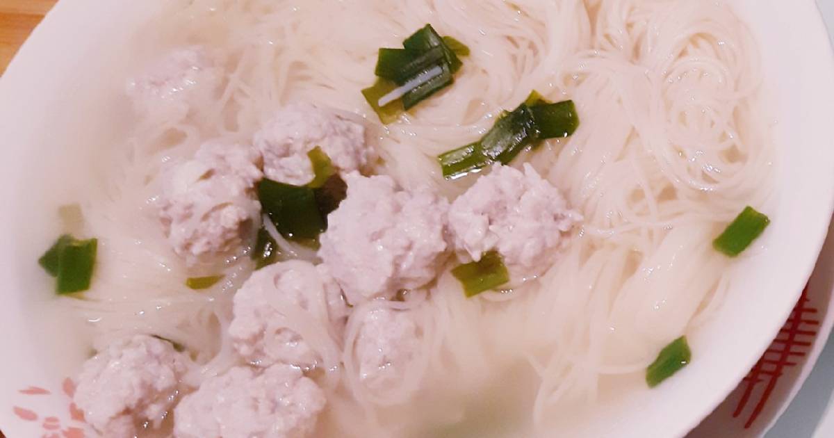 Resep Misua sup bola daging (#309) oleh angel aje 💟 - Cookpad