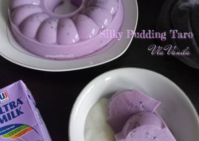 Resep Silky Pudding Taro Vla Vanila oleh Dina Yuandha - Cookpad