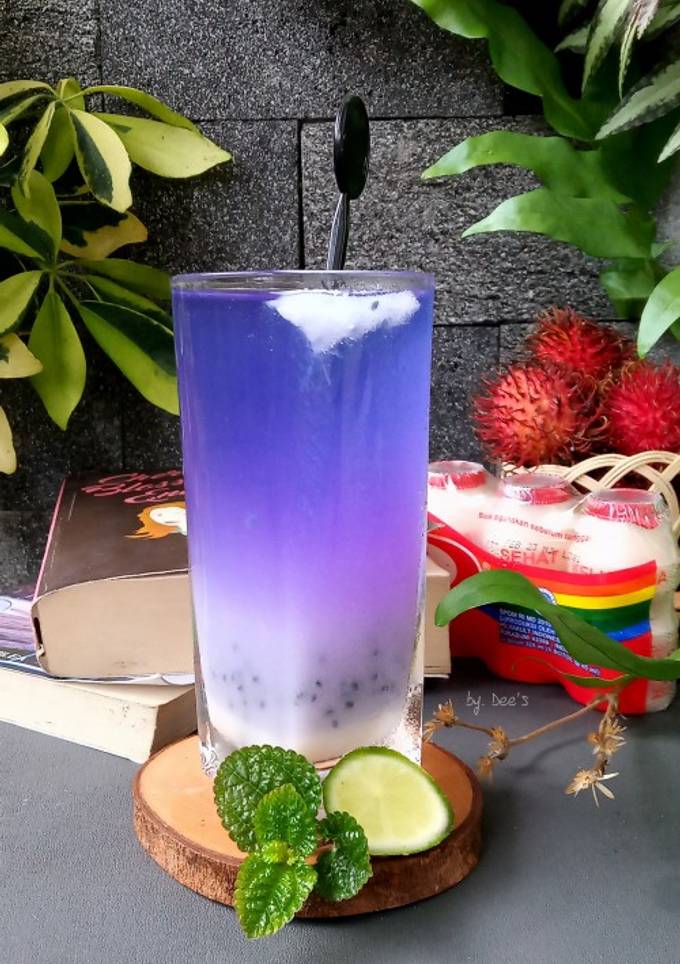 Resep 308. Es Yakult Bunga Telang oleh Dee's - Cookpad