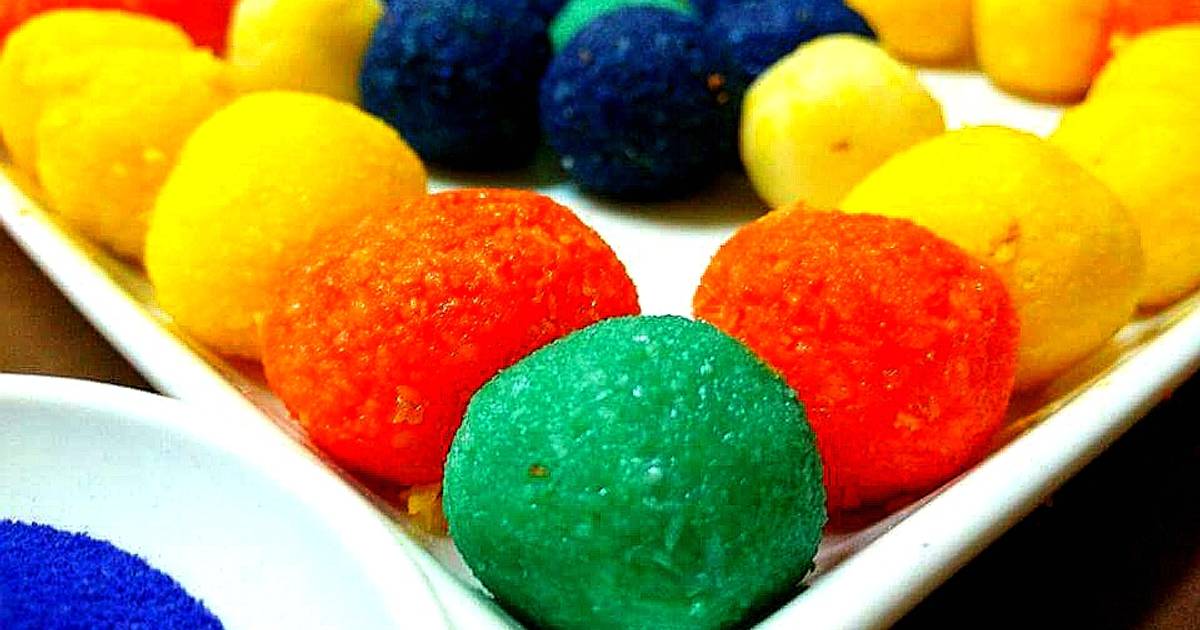 Holi special colorful coconut ladoo Recipe by Shikha Gupta - Cookpad