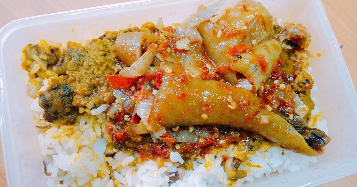 Peppered cow leg in banga sauce and white rice Recipe by Itohs Vera ...