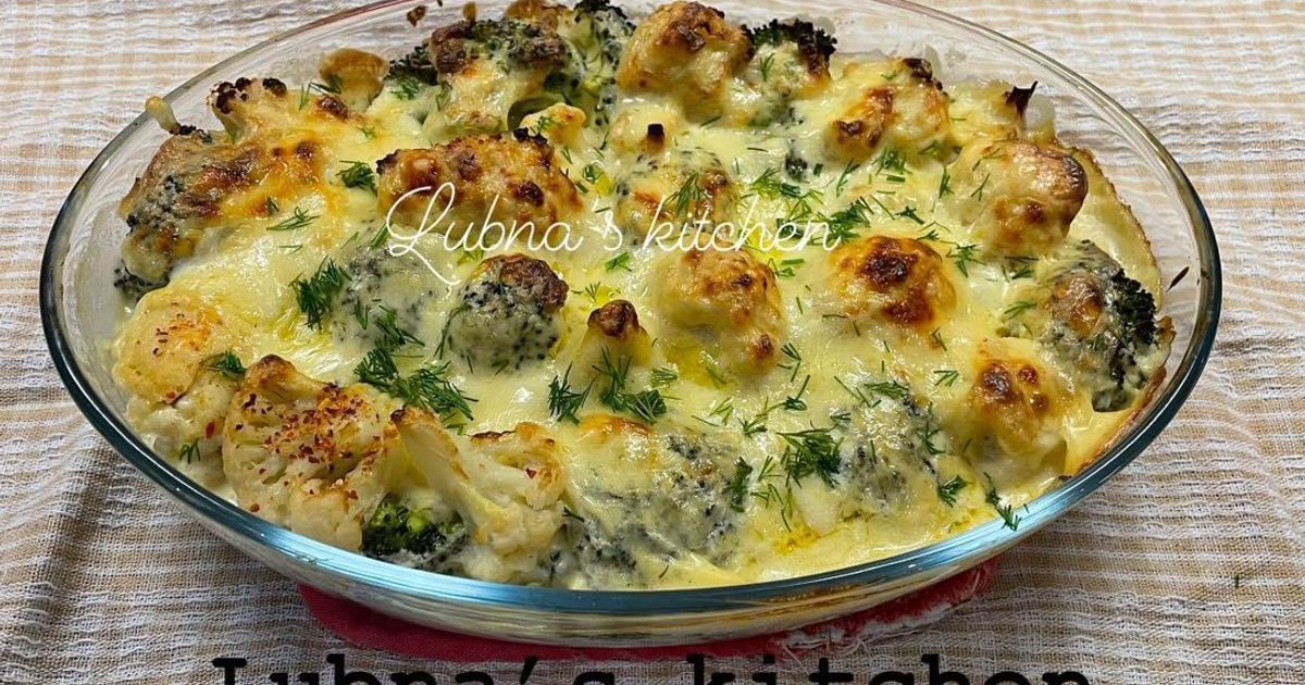 Broccoli & Cauliflower Cheese Baked: Recipe by Lubna’s Kitchen - Cookpad