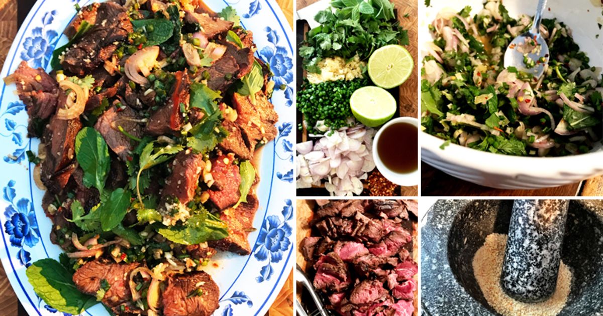 Thai Nam Tok (Waterfall Wagyu Beef) Salad Recipe by Double8CattleCompany