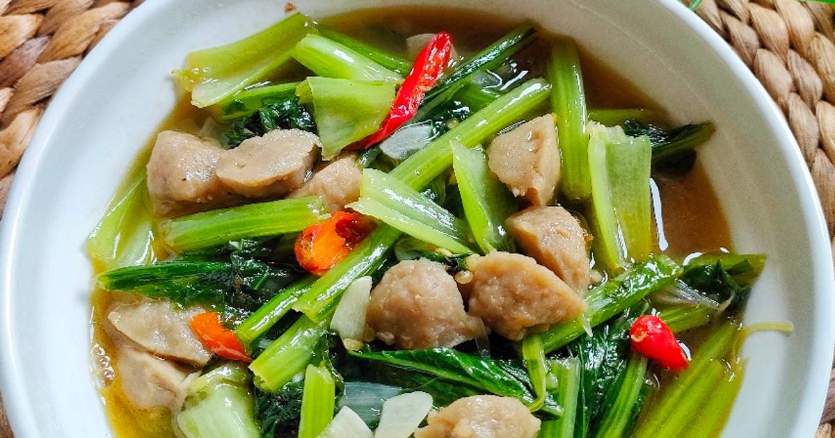 947 resep cah caisim bakso enak dan mudah - Cookpad