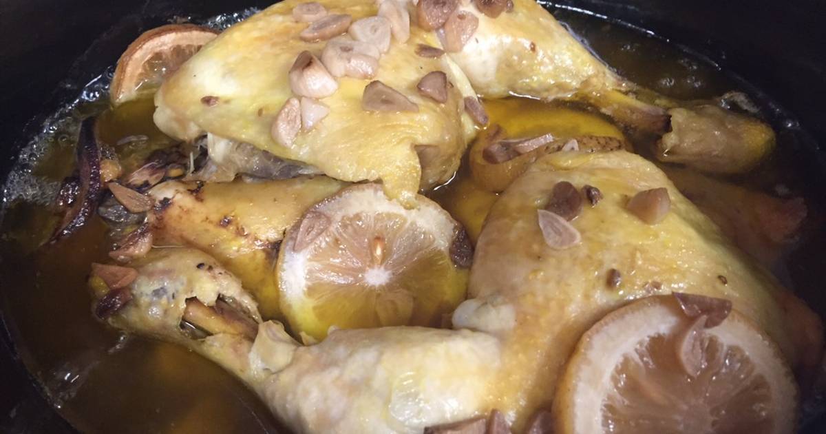 Pollo en salsa de ajo, limón y vino en Crock pot Receta de Monica ...