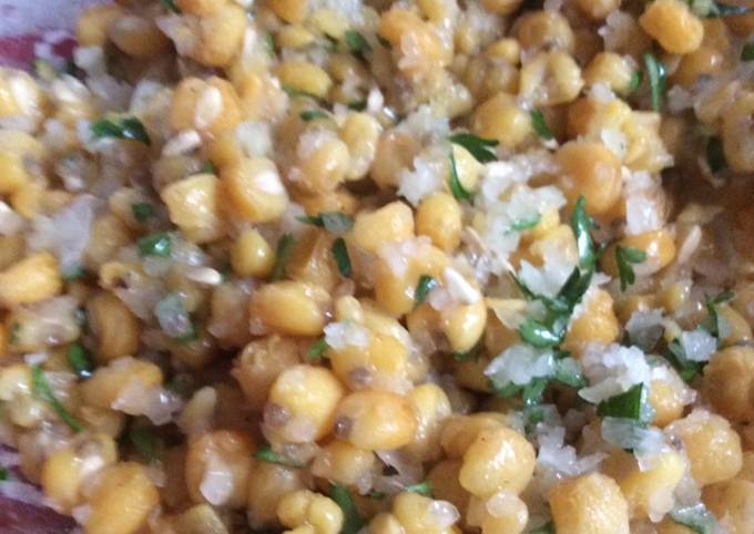 Ensalada tibia de mote de maíz Receta de Maria Paz Dominguez ...