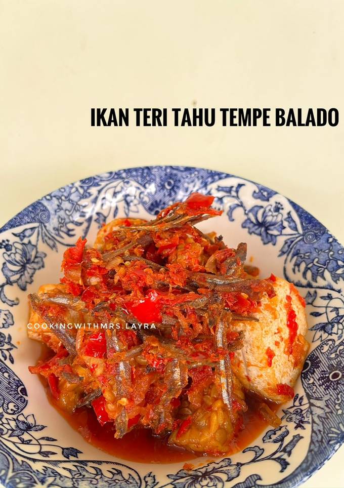 Resep Ikan Teri Tahu Tempe Balado oleh cookingwithmrs.Layra - Cookpad