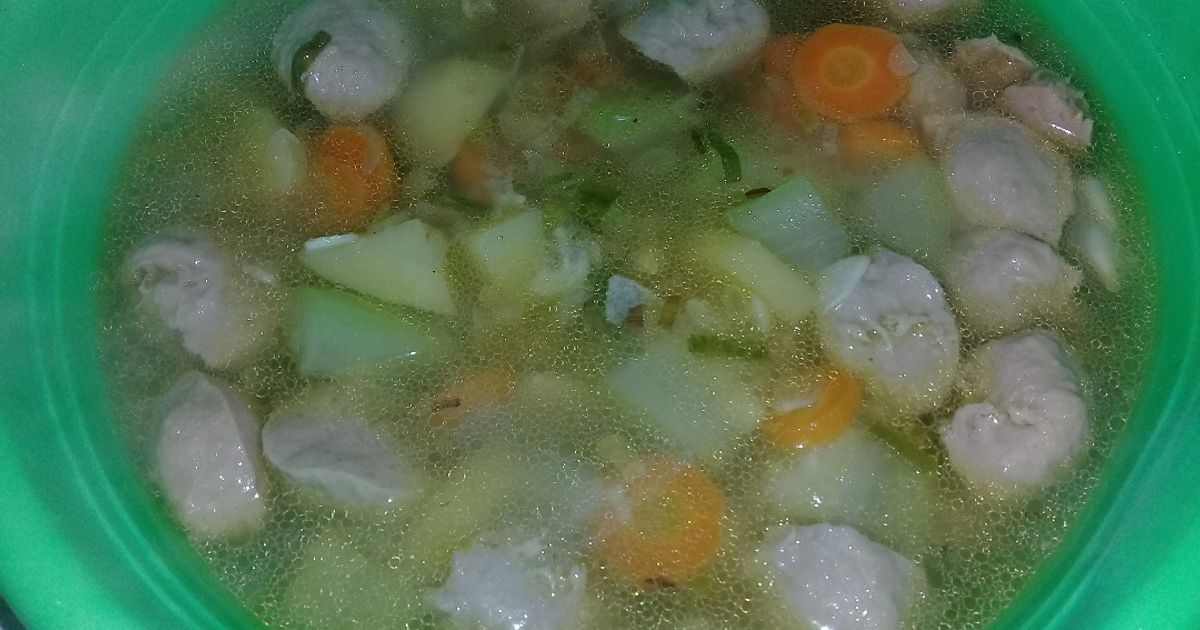 Resep Sop Labu Air Bakso oleh Lestari Siska - Cookpad