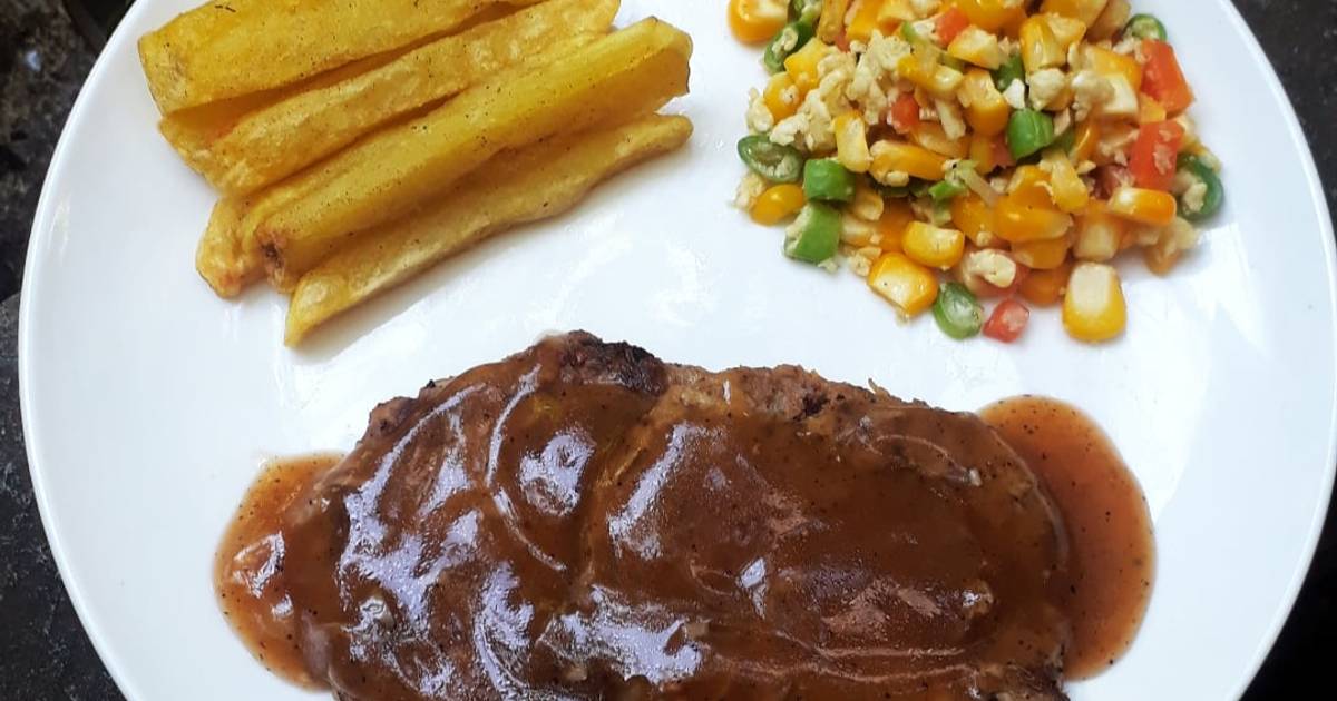 Resep Beef Patty Steak With Black Pepper Sauce 🥘 Oleh Shilmy Cookpad