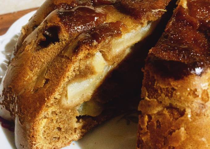 Torta invertida de pera 🍐 y mantequilla de maní saludable 🥜 Receta de ...