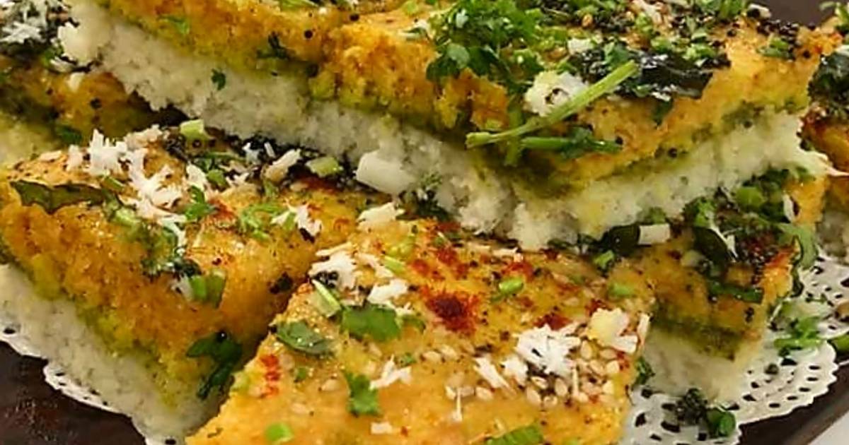Tripe layered dhokla Recipe by Avani Desai - Cookpad