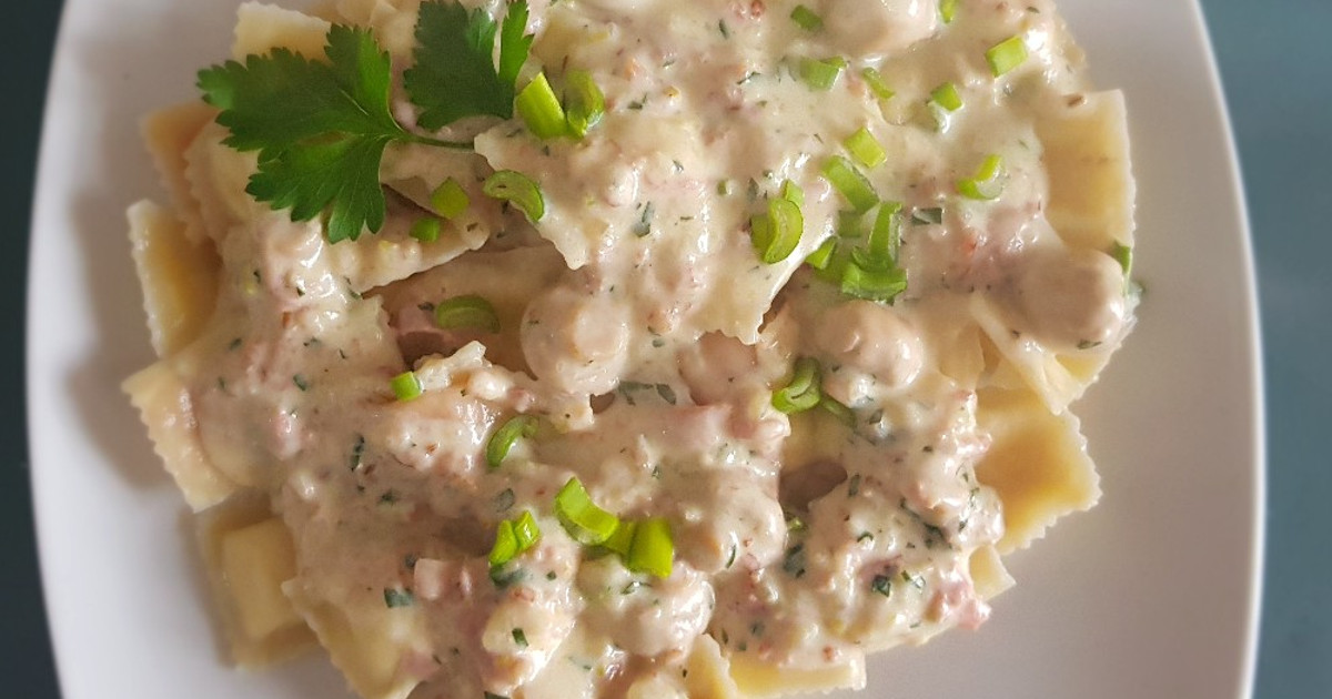 Ravioles, Con Salsa De Champiñones Y Jamón Receta de Ariel Tinaglini ...