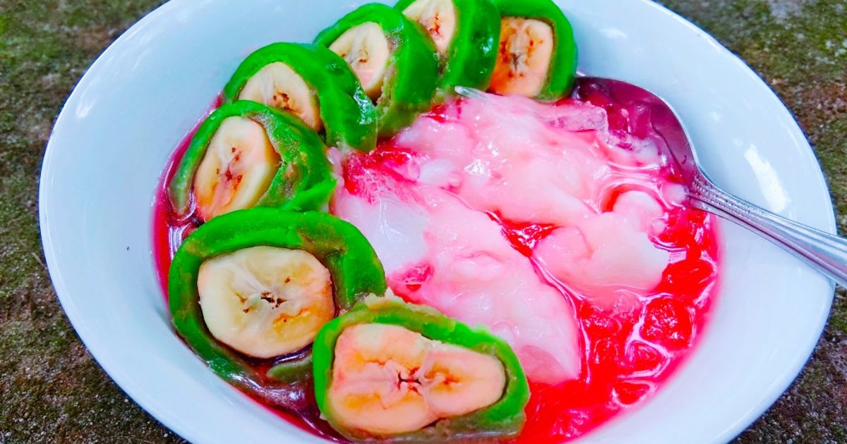 Resep es pisang ijo tanpa tepung beras rumahan enak dan mudah - Cookpad