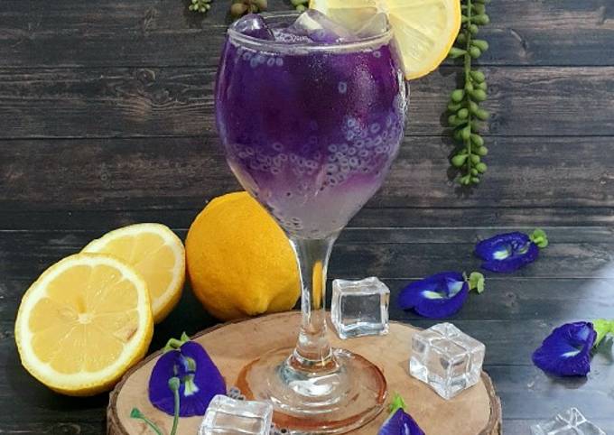 Resep 207. ES BU TEMON (=BUNGA TELANG dan LEMON) oleh Ibu Endah - Cookpad