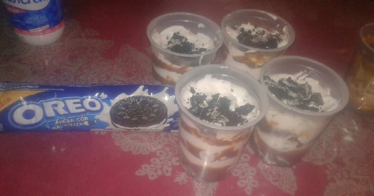 Postres Oreos En Potes Receta de Andruchii