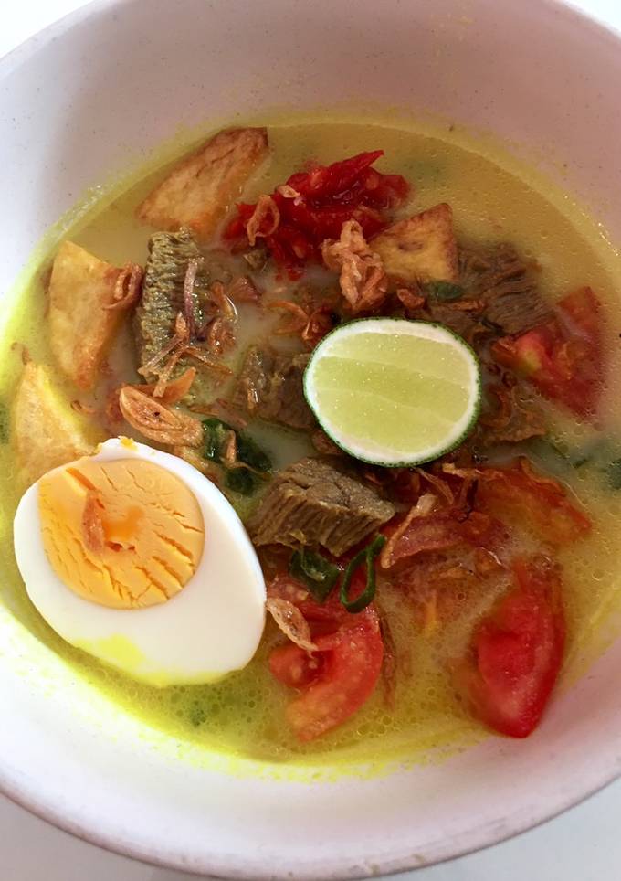 Resep Soto Daging Kuning ala Bogor oleh Dewayani - Cookpad