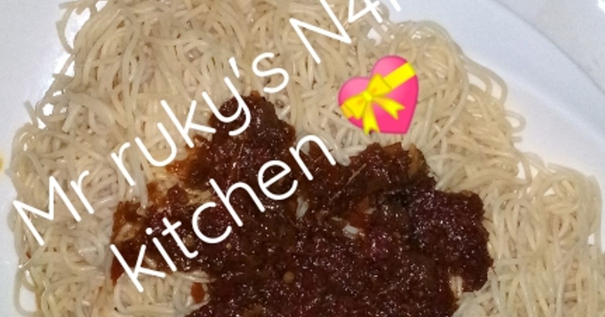 Spaghetti Pasta And Stew Recipe by Mrs ruky's N4R kitchen - Cookpad