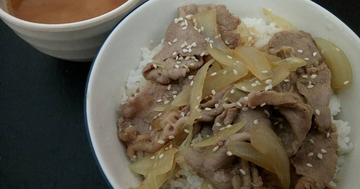 Resep Beef Rice Bowl (Gyudon) Dan Miso Soup oleh wina astarina - Cookpad