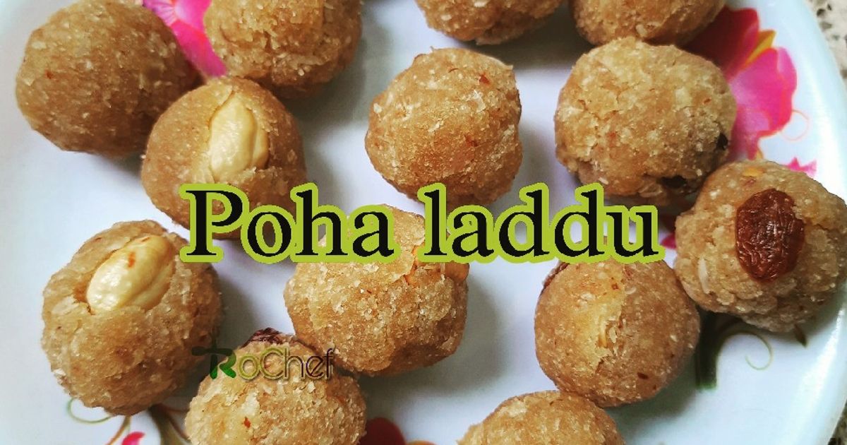 Poha Jaggery Laddu| Aval Coconut Laddu (10 Mins) Recipe Recipe by ...