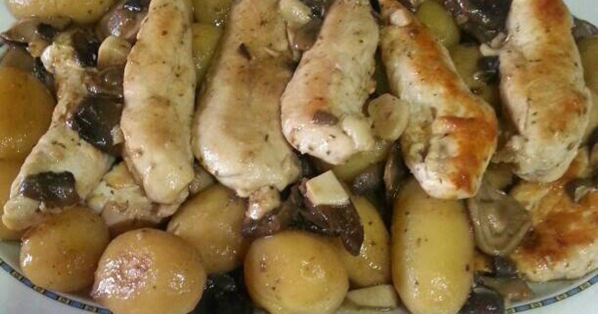 Solomillos de pollo con setas (fácil) Receta de encar2222- Cookpad