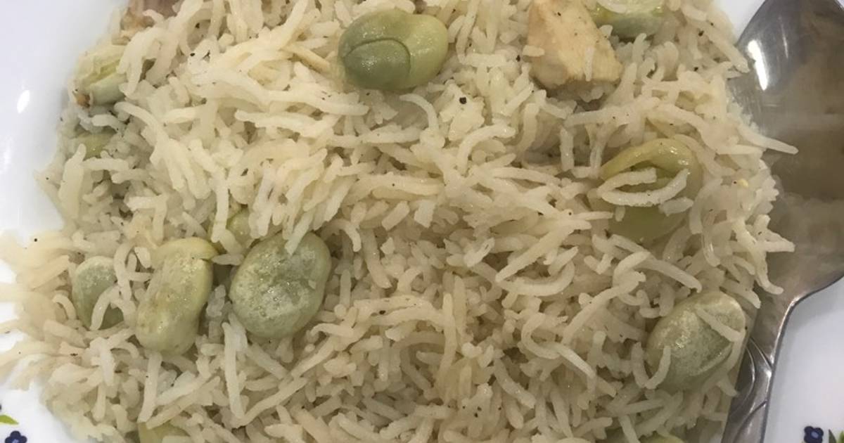 طريقة عمل رز بفول اخضر على اصولها بطريقة سهلة وسريعة من المحبه والسلام ...