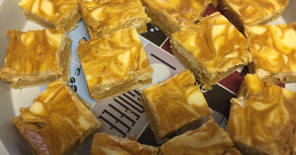 Pumpkin Swirl Cheesecake Bars Recipe by Amanda Lockwood