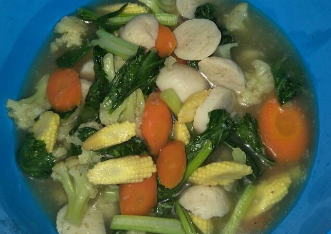 Resep Capcay kuah bakso ikan oleh Indah Ezken - Cookpad