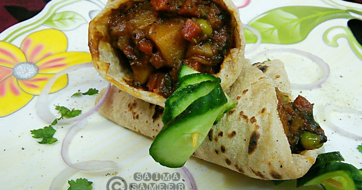 Mix Sabzi Roti Roll Jhatpat Recipe by Saima Sameer Ali - Cookpad